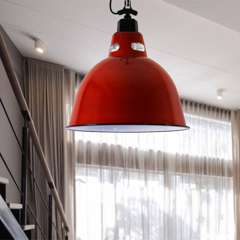 Industrial Brilliance: The Red Dome Shade Pendant Lamp – Light Style Hub