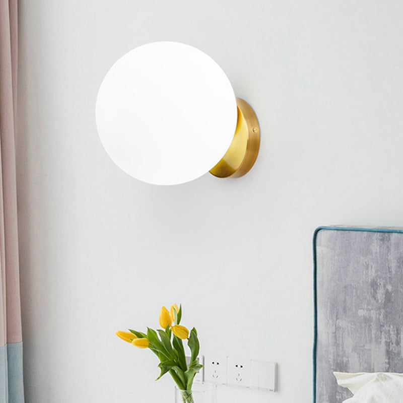 Modern Elegance Meets Warm Illumination: The Gold Opal Glass Wall Scon ...