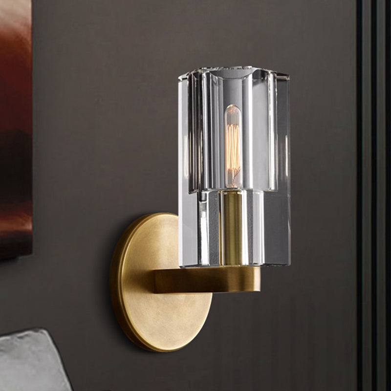 Juliet: Minimalist Brass Sconce with Clear Triangle Glass Shade – Light ...